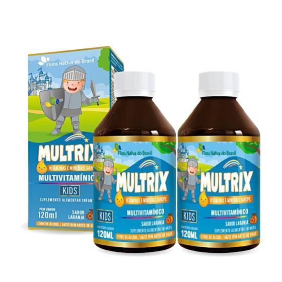 Kit 2 Multivitamínico Vitaminas e Minerais Multrix Kids Sabor Laranja ...