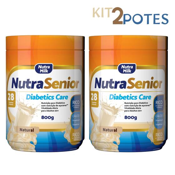 Kit 2 Nutra Senior 50+ Diabetics Care 800g Complemento Alimentar ZERO ...