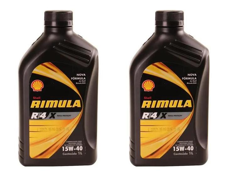 Kit 2 Óleo Motor 15W40 Diesel Shell Rimula R3 CH4 Mineral 1L ...