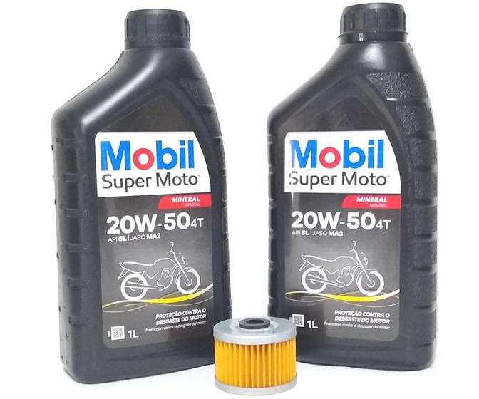Kit 2 oleos mobil 20w50 20w 50 20w-50 moto mineral + filtro de oleo ...