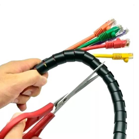 Kit 2 Organizador De Fio Canaleta Esconde Cabo Espiral Informática ...