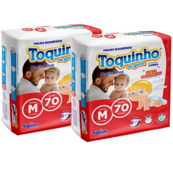 Kit 2 Pacotes Fralda Toquinho Basic Plus M C/70 Toque Macio - Toquinho ...