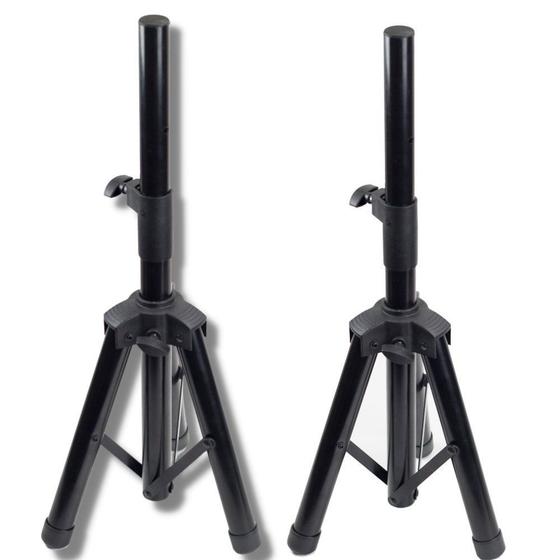 Kit 2 Pedestais Suporte Tripé Polyvox p/Caixa de Som c/Trava - Caixas ...