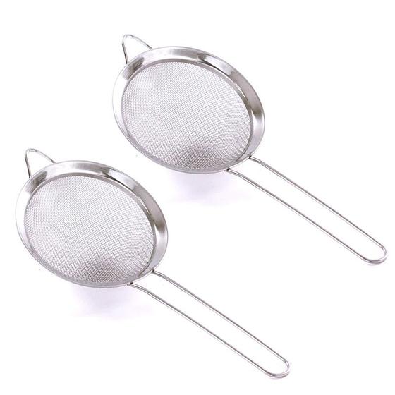 Kit 2 peneiras para cozinha coador em aço inox 10 cm - FRATELLI ...