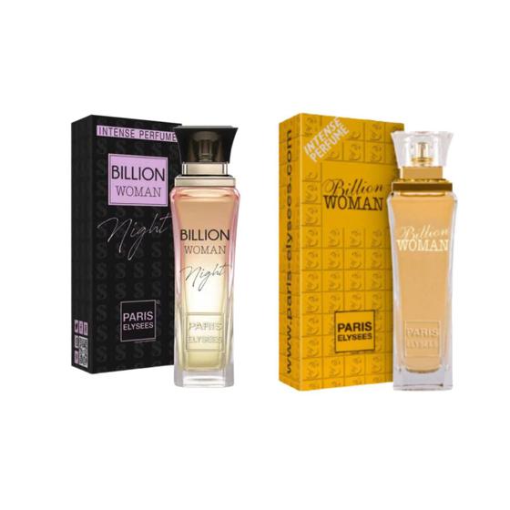 Kit 2 Perfumes Billion Night Billion Woman Paris Elysees Fem.100ml ... Kit 2 Perfumes Billion Night Billion Woman Paris Elysees Fem.100ml ...