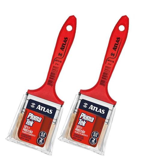 Kit 2 Pincel Trincha Pintura Atlas At315 2 1/2 Polegadas Extra Macia ...