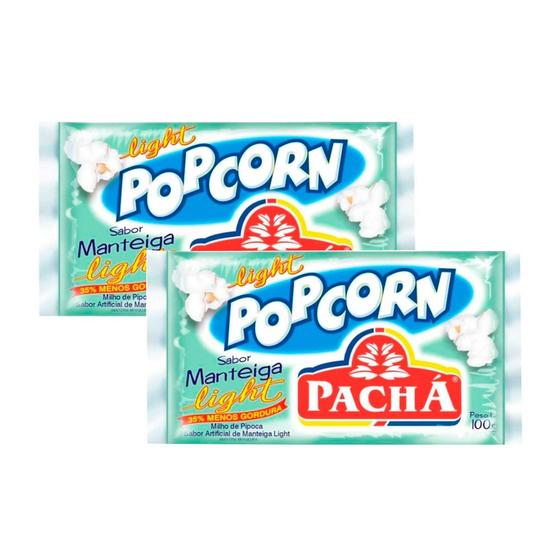 Kit 2 Pipoca para Microondas Pachá Pop Corn Light Manteiga 100g ...