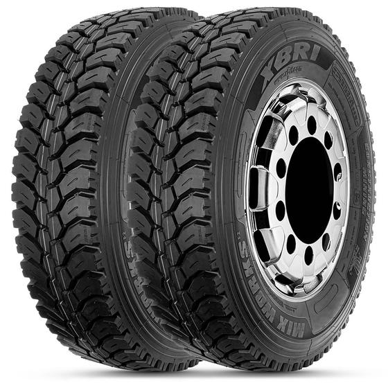 Kit 2 Pneu Aro 22.5 275/80R22.5 Xbri Mix Works F2 149/146K 16PR Borrachudo Misto - Pneu de ...