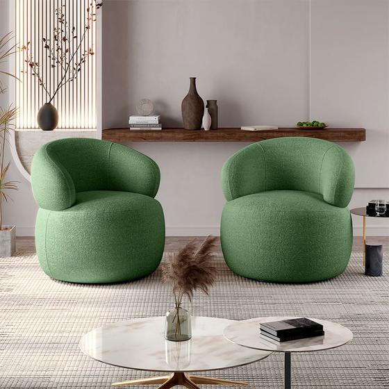 Kit 2 Poltronas Design Orgânico Moderno e Sofisticado Eloah Base ...