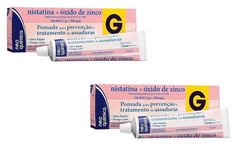Kit 2 Pomada Para Assadura Óxido de Zinco 60g - Neoquímica - Creme ...