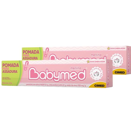 kit 2 Pomada Preventiva de Assaduras Babymed Menina 45g - CIMED - Creme ...