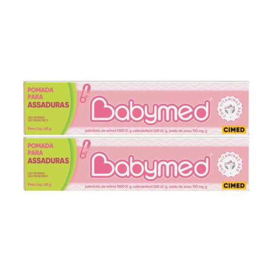 Kit 2 Pomadas Contra Assaduras Babymed Rosa De 45g - Cimed - Creme ...