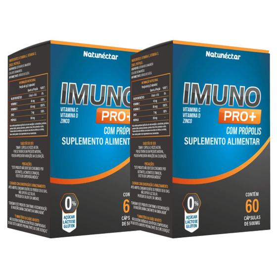 Kit 2 Potes Suplemento Alimentar Imuno Pro+ Vitaminas C D Própolis ...