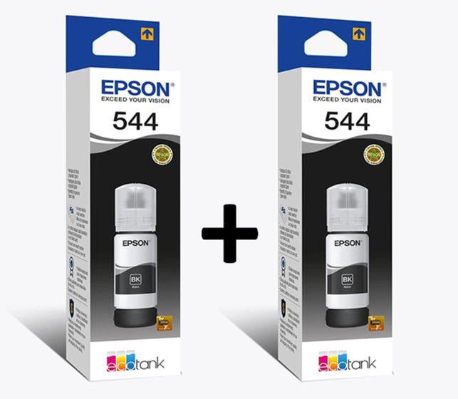 Kit 2 RefiL de Tinta Preta Originais 544 - 544120 Epson T544 Para: L1110 L3110 L3150 L3210 L3250 ...