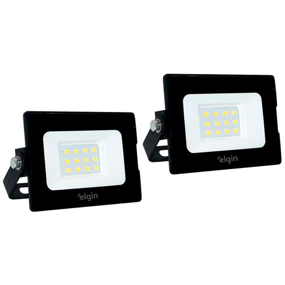 Kit 2 Refletor Led 10W Holofote Prova Dágua E Poeira Ip65 Branco Frio ...