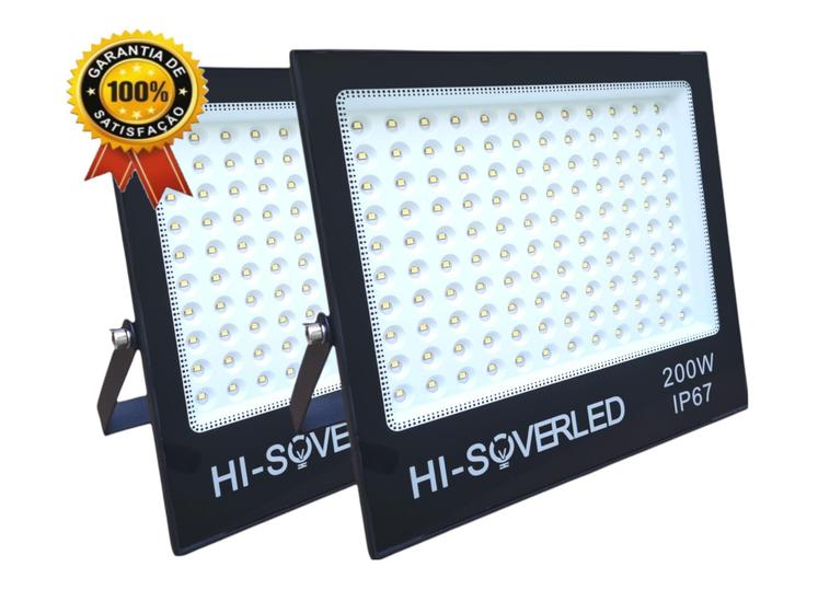Kit 2 Refletor Led 200W Branco Frio Bivolt Prova Dágua Ip67 - Hi-Sover - Refletor - Magazine Luiza