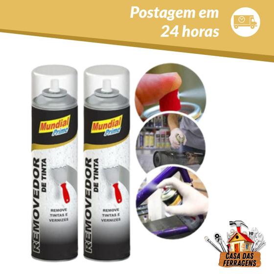Kit 2 Removedor de Tinta e Verniz Spray 350ml Mundial Prime - Removedor ...