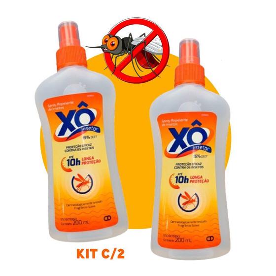 Kit 2 Repelentes Insetos Spray Xô Inseto 15% Deet 10h 200ml - Xô ...