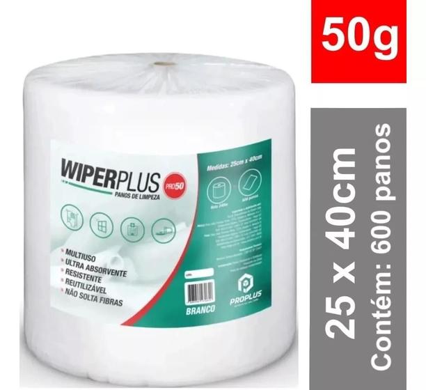 Kit 2 Rolo Pano WiperPlus PRO50 Limpeza Multiuso 25x40 Talge - Pano ...