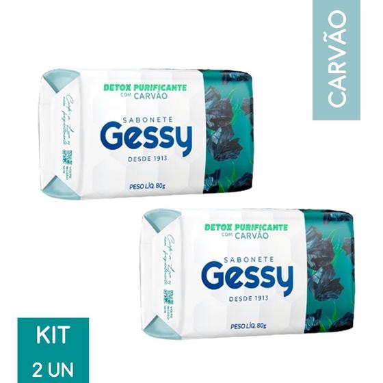 Kit 2 Sabonetes Gessy Detox Purificante com Carvão 80g - Sabonete ...