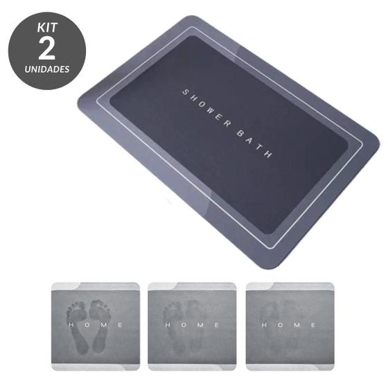 Kit 2 Tapete Piso Pedra Diatomácea Super Absorvente Antiderrapante ...