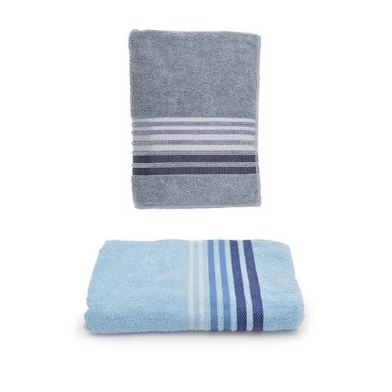 Kit 2 Toalhas de Banho 85x150cm Banhão Cinza e Azul Dynamo Plus Camesa ...