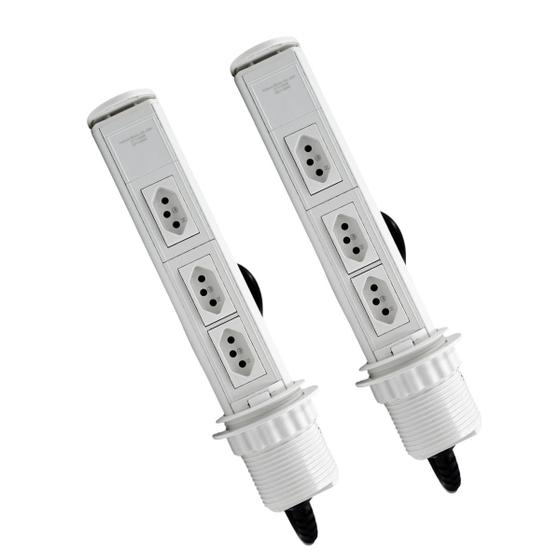 Kit 2 Torre De Tomada 20a E 10a Mini Totem Retrátil 3 Tomada Dutotec ...