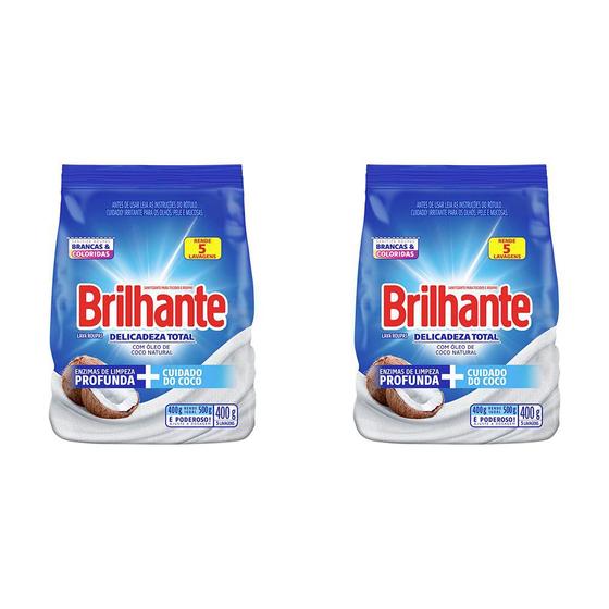 Kit 2 Und Detergente Brilhante Pó Delicadeza Total 400g - Sabão em Pó ...