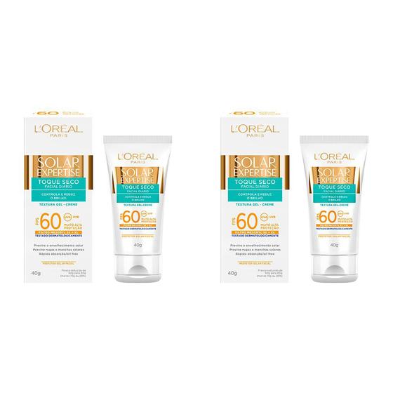 Kit 2 Und Protetor Solar Loreal Facial Toque Seco Fps 60 40g - Protetor ...