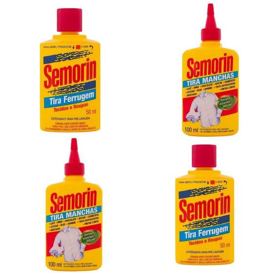 Kit 2 unidades do Semorin Tira Ferrugem de 50ml e 2 unidades do Semorin ...