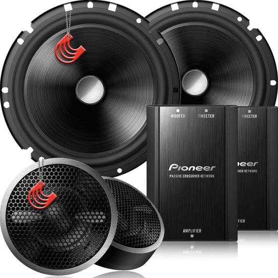 Kit 2 Vias 6 polegadas 220w Pioneer TS-C170BR - Alto-falante Portas com Tweeter e Crossover ...