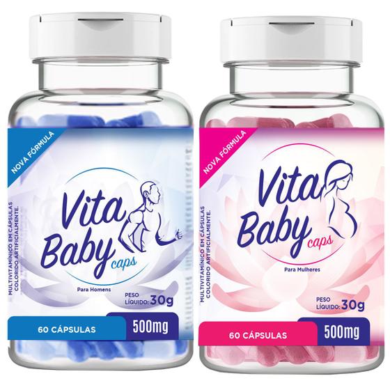 Kit 2 Vita Baby Caps Casal polivitamínico Ácido Fólico - Vitafenatus ...