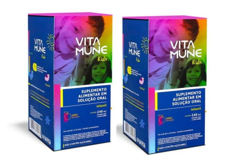 Kit 2 Vita Mune Kids Sabor Laranja 240Ml - Cimed - Multivitamínico ...