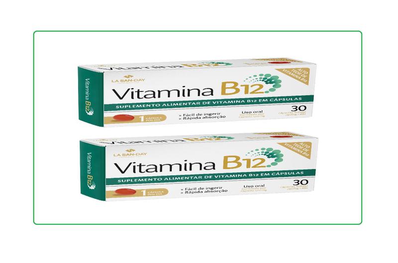 Kit 2 Vitamina B12 30 Cps Gelatinosas 9,94Mcg - La San Day - Vitaminas ...