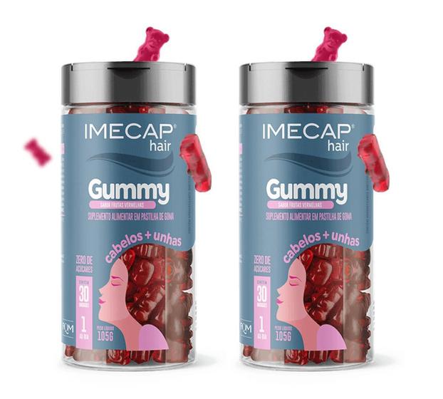 Kit 2 Vitamina Imecap Gummy Hair Cabelos E Unhas Gomas ...