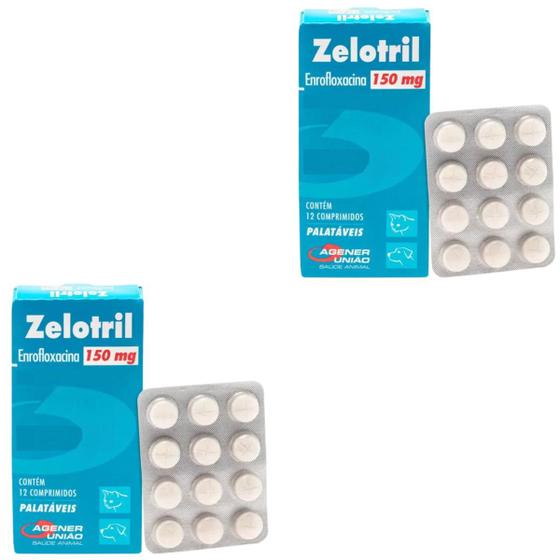Kit 2 Zelotril 150mg C/ 12 Comp P/ Cães E Gatos Agener União - Farmácia ...