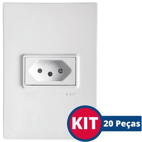 Kit 20 Conjunto Vivaz 1 Tomada 2p+t 20a 250v Ilumi 78141 - Módulo de ...