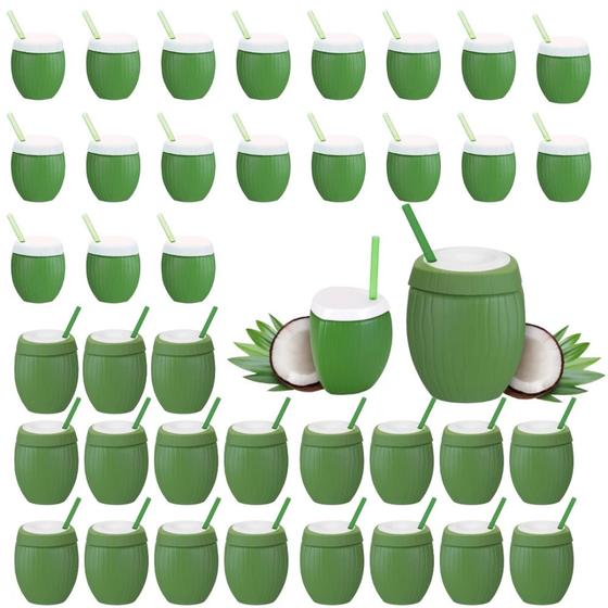 Kit 20 Copos Formato de Coco Verde 300 Ml e 20 Copos 850ml Injetemp ...