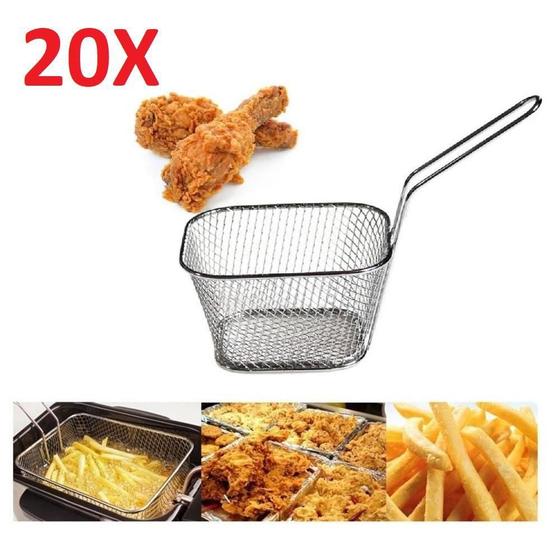 Kit 20 mini cesto para frituras batata frita rustica frango servir ...