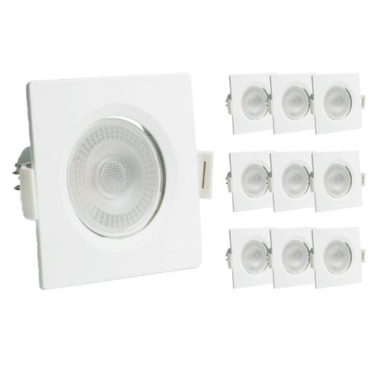 Kit 20 Spot Luminária Led 3w Quadrado Embutir 3500K Branco Quente ...