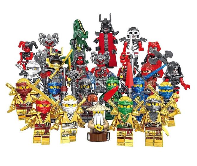Kit 24 bonecos ninjago ninjas lloyd kai samurai jay blocos de montar ...