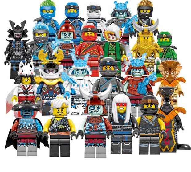 kit 24 bonecos ninjas blocos de montar ninjago espadas figuras de acão ...