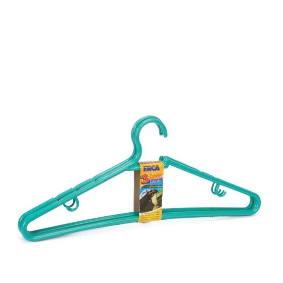 Kit 24 Cabides Coloridos Para Adulto - Erca Plast - Cabide de Roupa ...