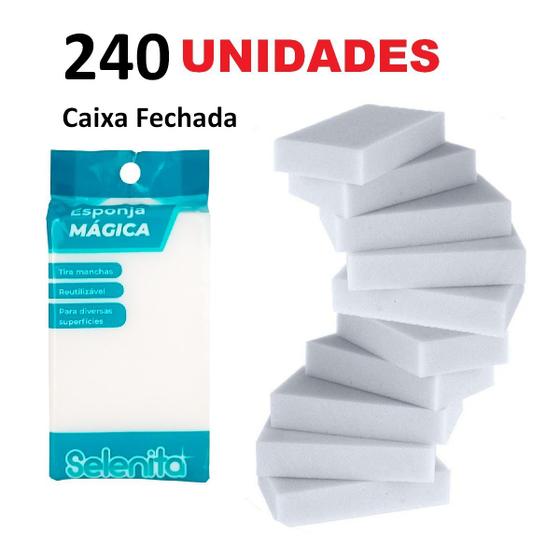 Kit 240 Esponja Mágica Bucha Melamina Tira Mancha Original Desengordura ...