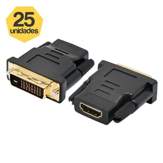 Kit 25 Adaptador DVI Macho para HDMI Fêmea - Bear Cabos - Cabo HDMI - Magazine Luiza