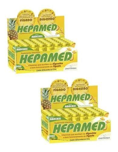 Kit 2cx Hepamed 48 Flaconetes 10ml Sabor Abacaxi - Cimed ...