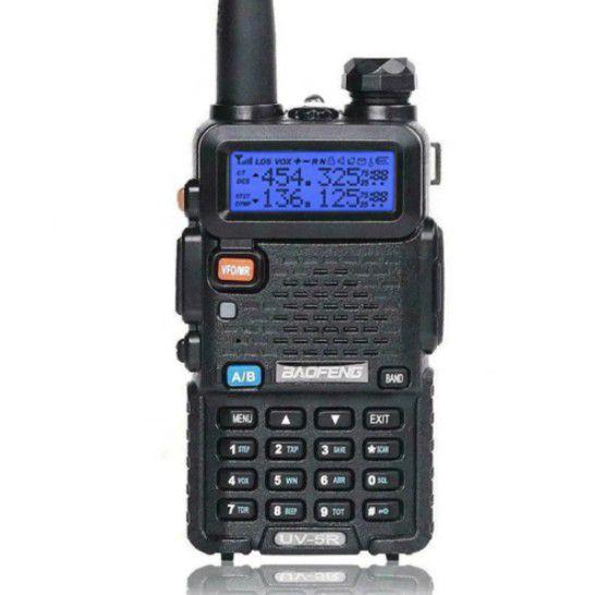 Kit 2Radio Walk Talk Comunicador Até 5Km Baofeng Uv 5r Vhf Uhf Par ...