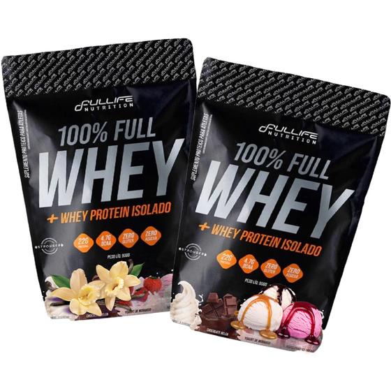 Kit 2x 100% Pure Whey Isolado Concentrado Zero Açúcar 900g - Fullife ...