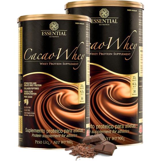 Kit 2x Cacao Whey Essential 900gr Isolado e Hidrolisado - DUX NUTRITION - Whey Protein ...