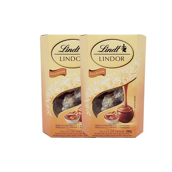 Kit 2x Caixa de Chocolates Lindt Lindor Balls Doce de Leite 200g ...